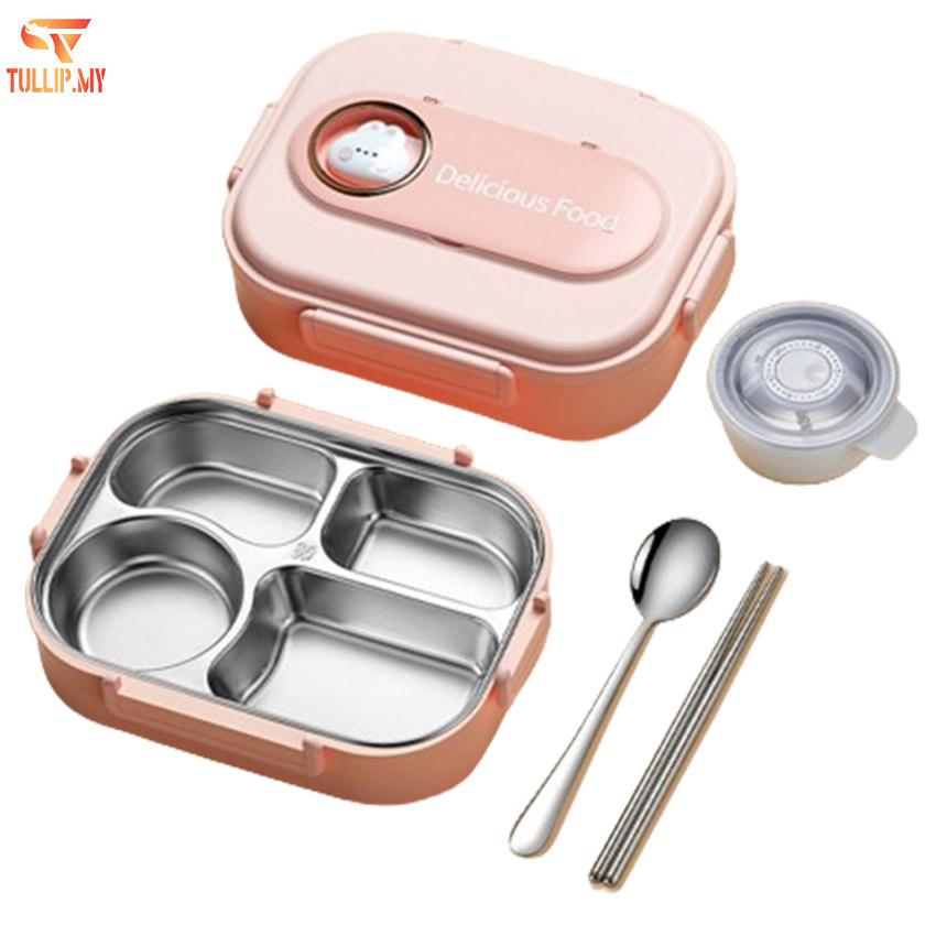 304 stainless steel four compartments heat preservation lunch box for ...