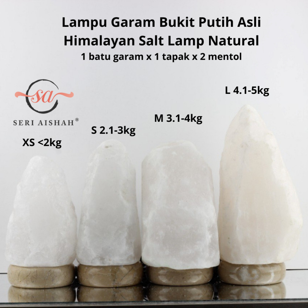 SERI AISHAH Lampu Garam Bukit Putih Lampu Garam Kristal White Himalayan ...