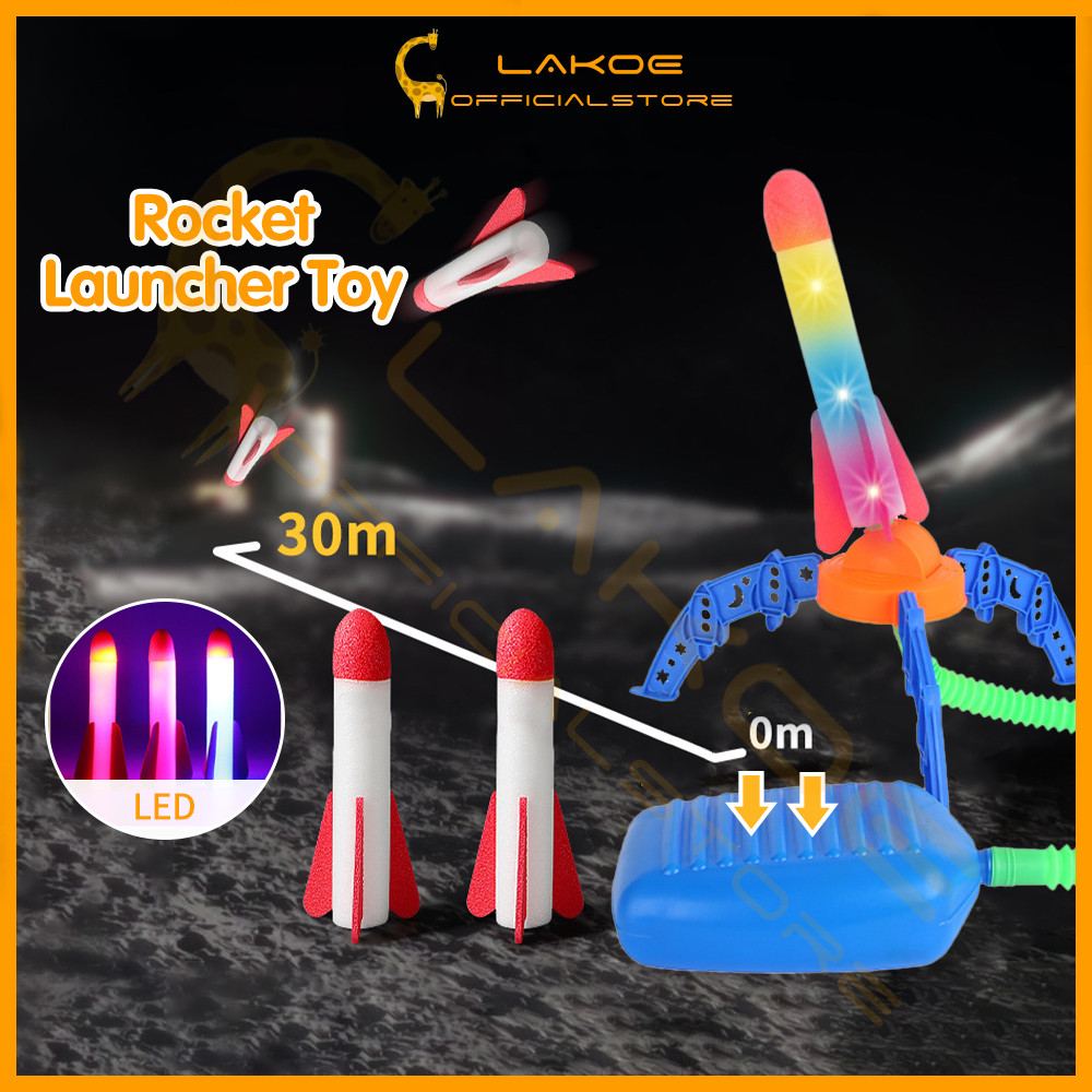 LAKOE LED Rocket Launcher Toy For Kids Step Jump Rocket Toys Luminous ...