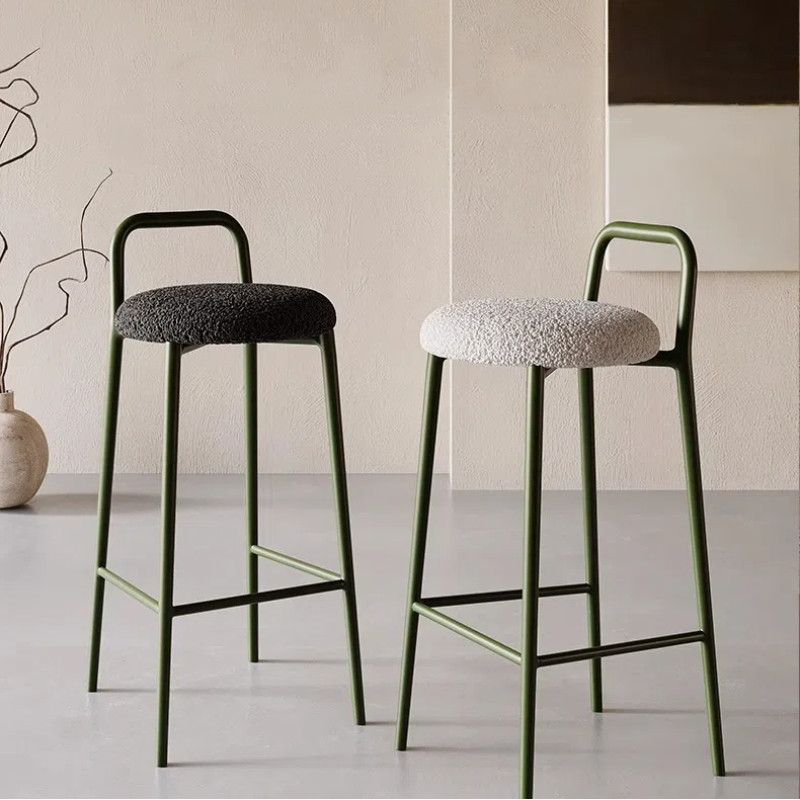 Bar Chairs Stackable Iron Art Home Bar Stools Modern Simple Round ...