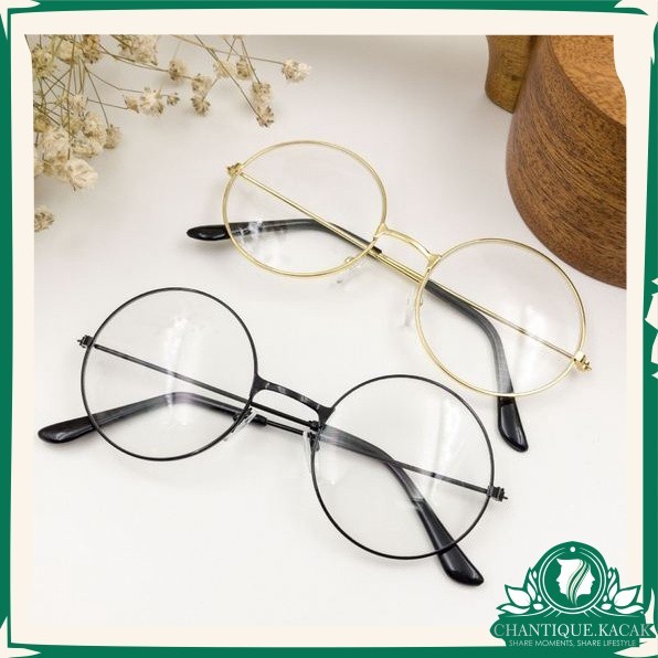 CK Korean Frame Fashion Eye Glasses Round Shape Spec Polygon Unisex ...