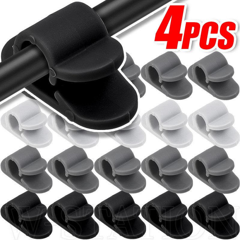 1/2/4Pcs Mini Cable Winder Organizer - Self-Adhesive Cable Clips - USB ...