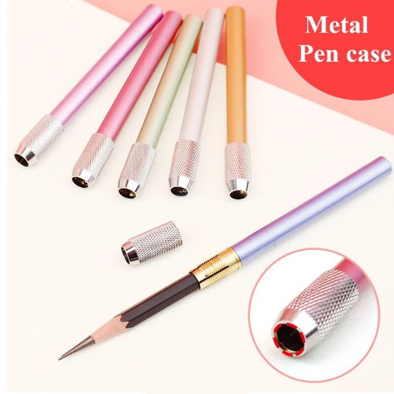 7 Color Metal Pencil Extension Drawing Pencil Sleeve Extension Pencil ...