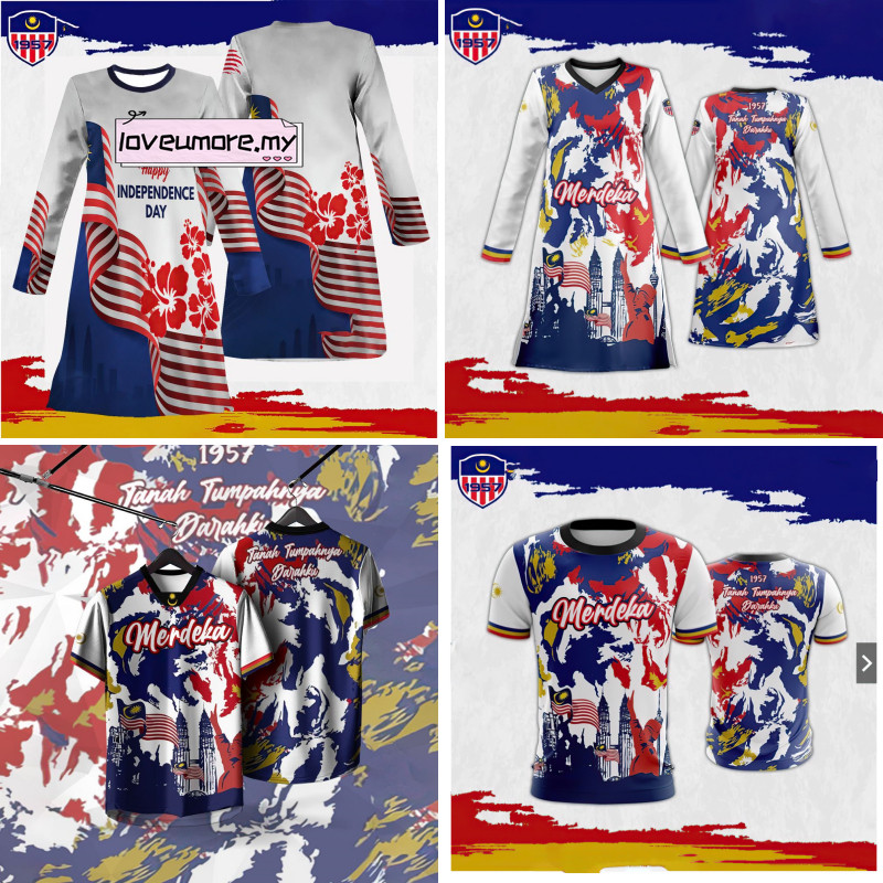 Independence Day Baju Merdeka Muslimah Jersey Muslim Family Set Split ...