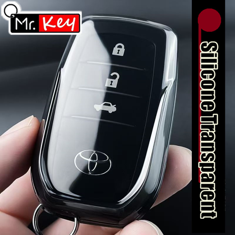 【Mr.Key】Silicone Transparent Key Case for Toyota FORTUNER CHR Alphard ...
