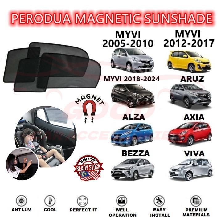 Perodua Magnetic Sunshade ATIVA AXIA BEZZA ARUZ VIVA KANCIL KENARI ...