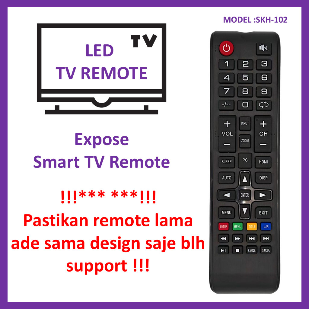 for Expose LED TV Remote Control SKH-102 Remote TV Expose Multi Brand ...