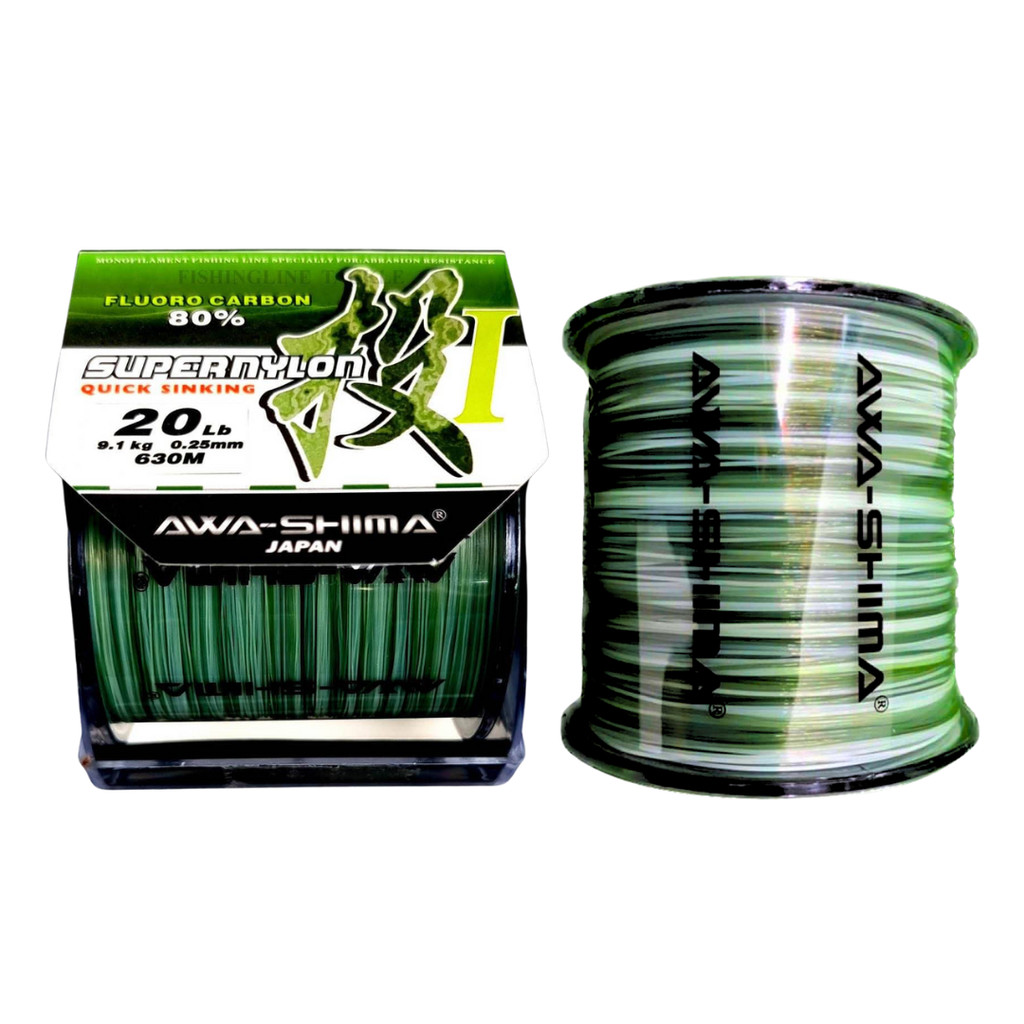 AWASHIMA SUPER NYLON l (1/4) 80% FLUOROCARBON MONO FISHING LINE 🔥Ready ...