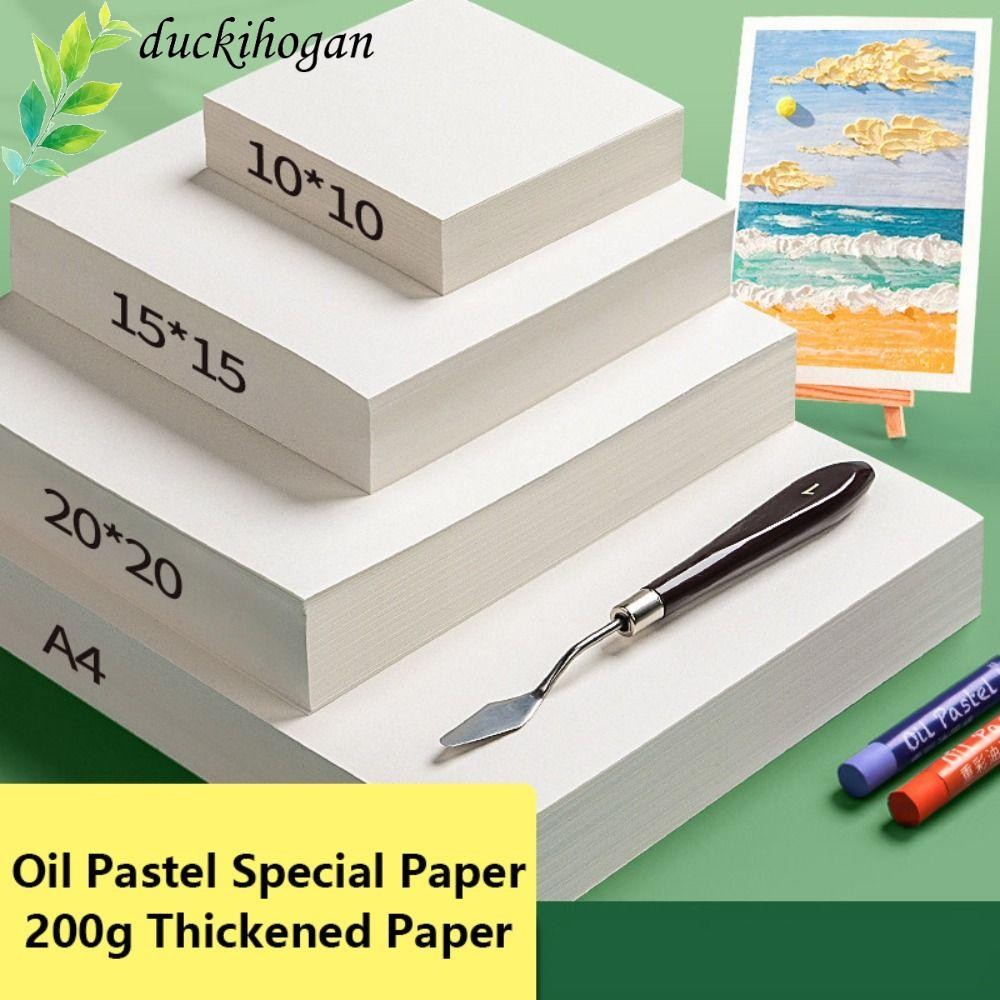DUCKIHOGAN 50Sheets/Set Oil Pastel Special Paper, 200g Thickened Multi ...