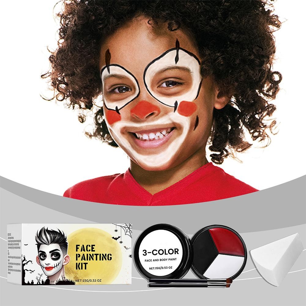 Halloween Facial Painting Set Three Color Clown Stage 15g Palette ...