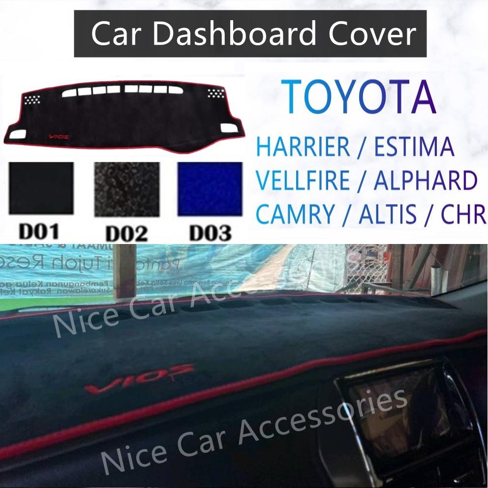 Toyota Car Dashboard Cover Velvet Fabric Kain Altis Cross Rush Fortuner ...