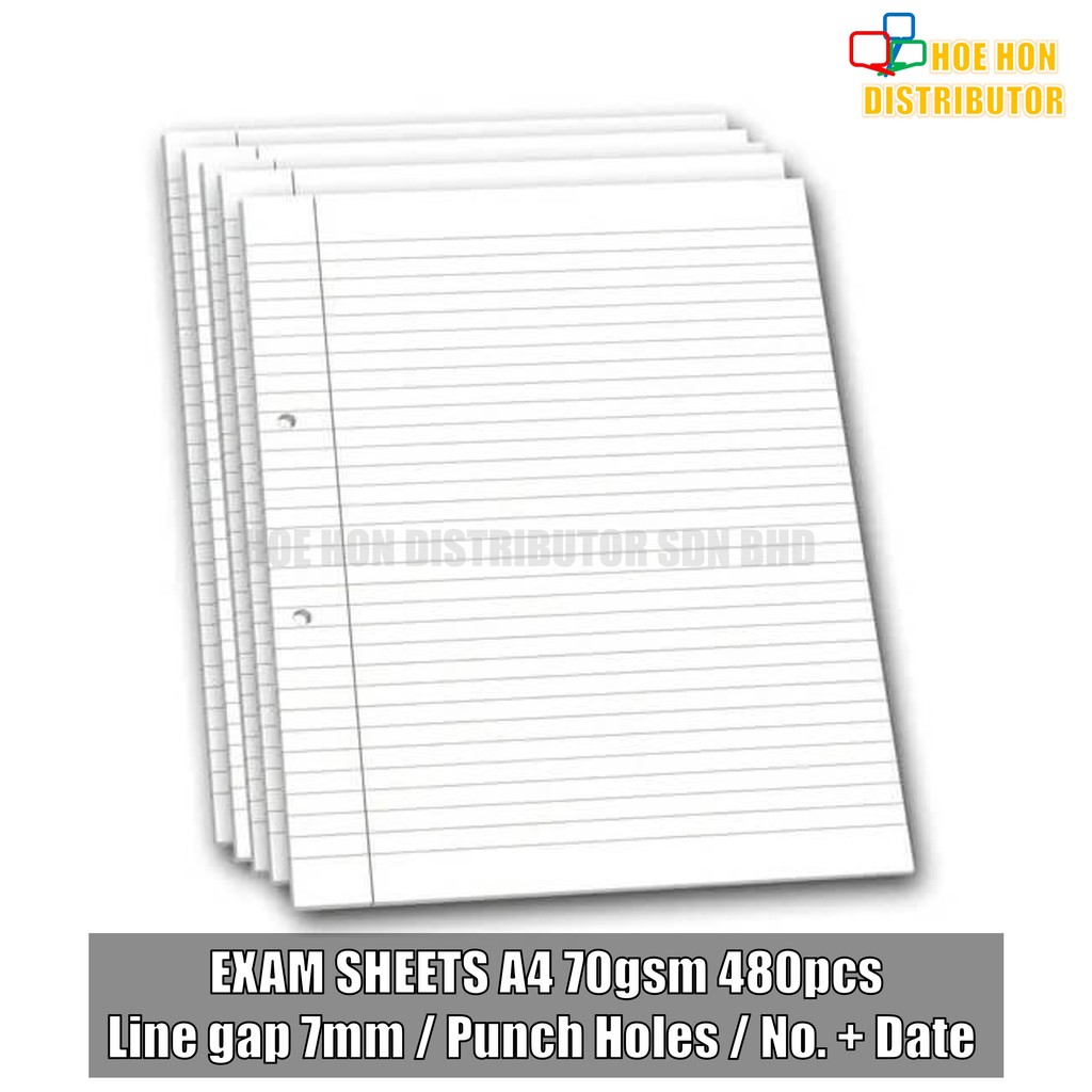 Exam Sheets A4 70gsm 480pcs Single Line Foolscap Test Paper Examination ...