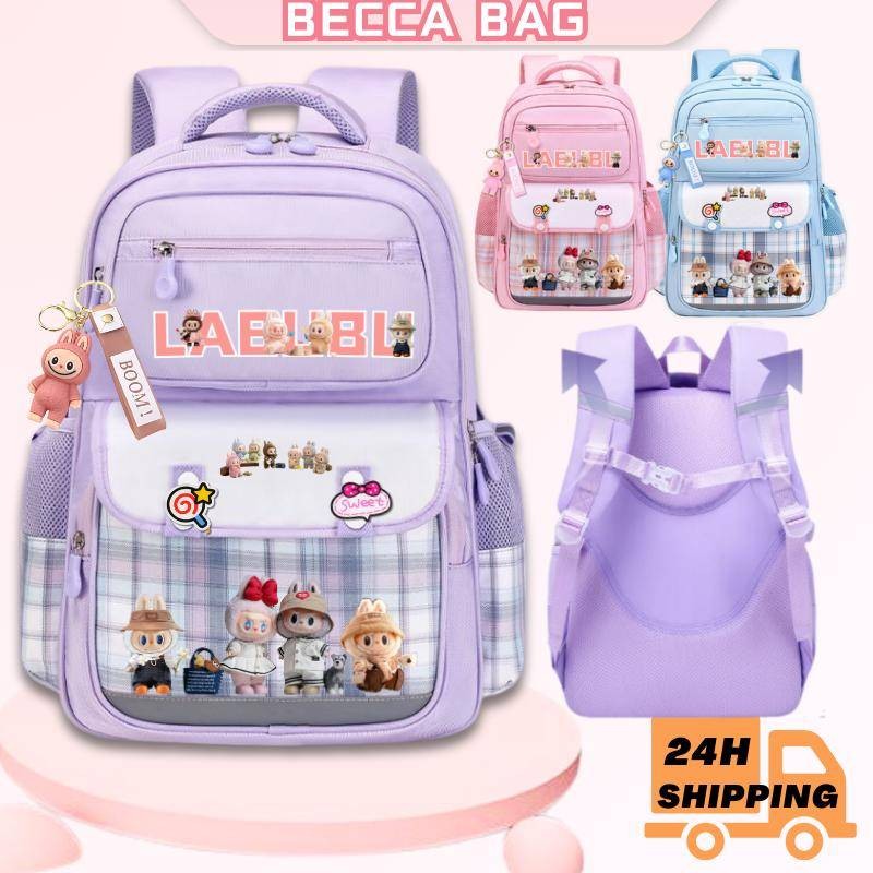 (In stock) Labubu primary ergonomic spine student kids school bag ...
