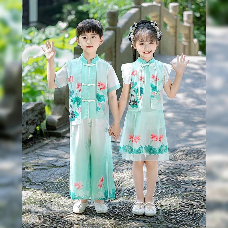 Boys Hanfu 2024 Girls Cheongsam Ethnic New Chinese Kindergarten Super ...