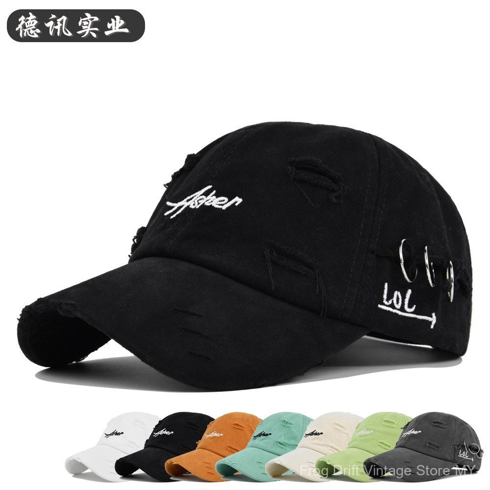 SimpleAsherEmbroidered Baseball Cap Vintage Embroidery Peaked Cap ...
