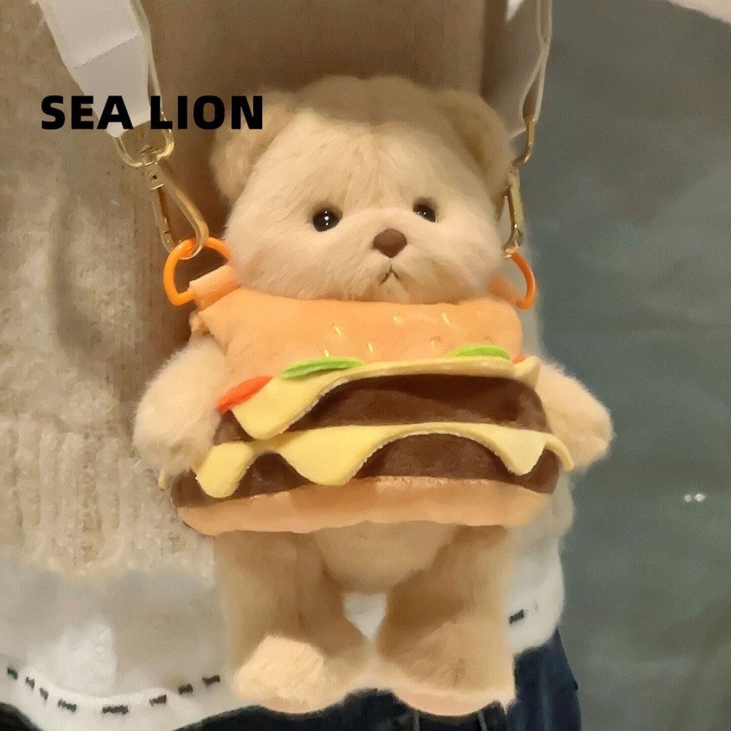 Burger Bag Potato Chips Bear Messenger Bag Cute Transforming Doll Small ...