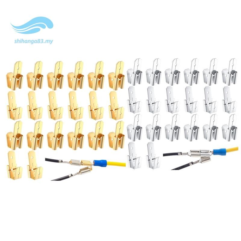 Dual Male Piggyback Spade Connectors, 3 Way Electrical Female Male ...