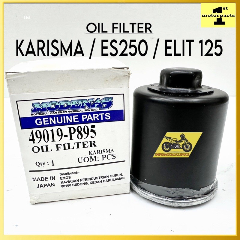 XDV250 / ES250i / ELIT 125 / ELIT 150 / KARISMA OIL FILTER MINYAK HITAM ...