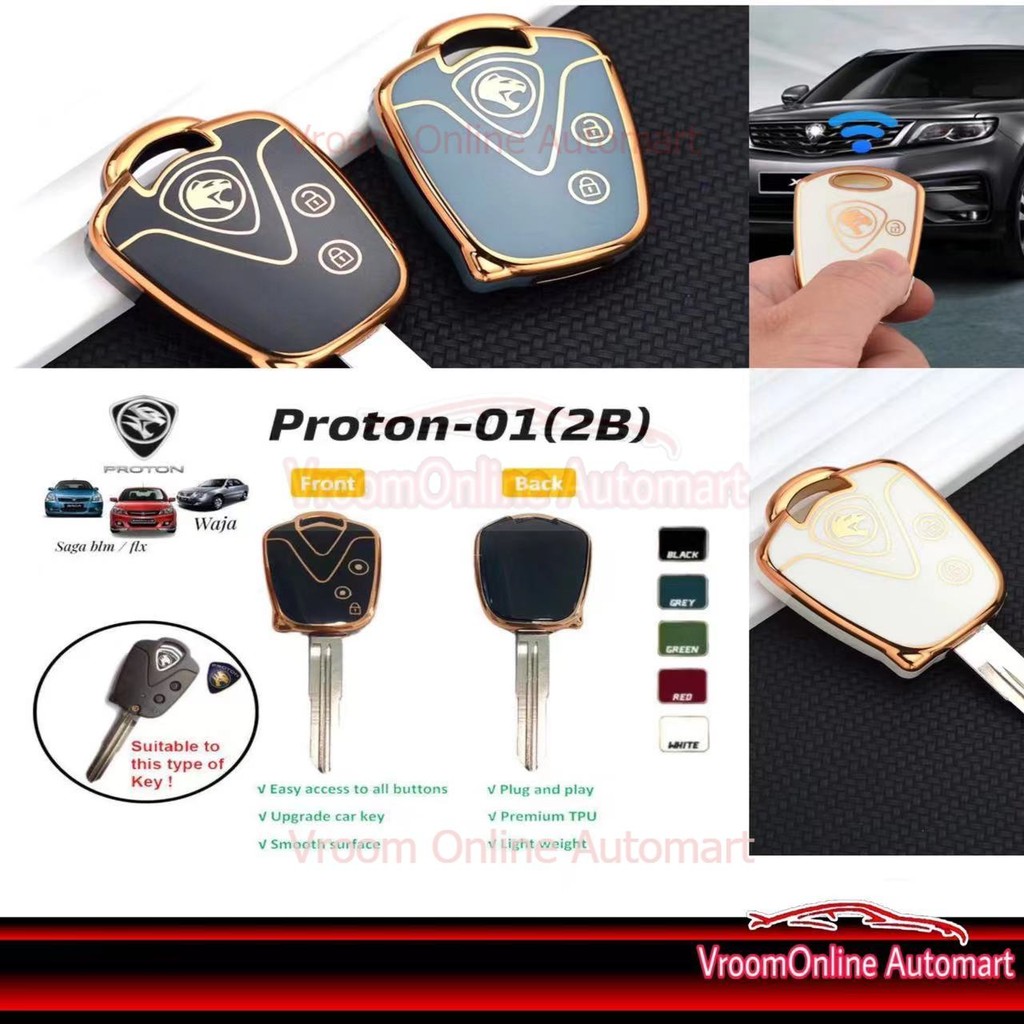 Proton Saga BLM Flx Satria Neo Waja Wira Car Key Cover Kunci Kereta ...