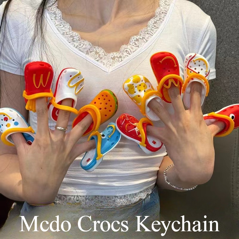Mcdo Crocs Keychain McDonald's X Crocs Slipper Pendant Keychain Ornament 2024 Happy Meal Model ...