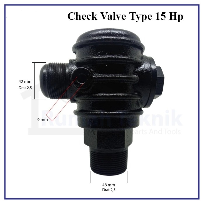 Check Valve 15 HP Air Compressor One Way Valve 42 mm Pipe Thread and 48 ...