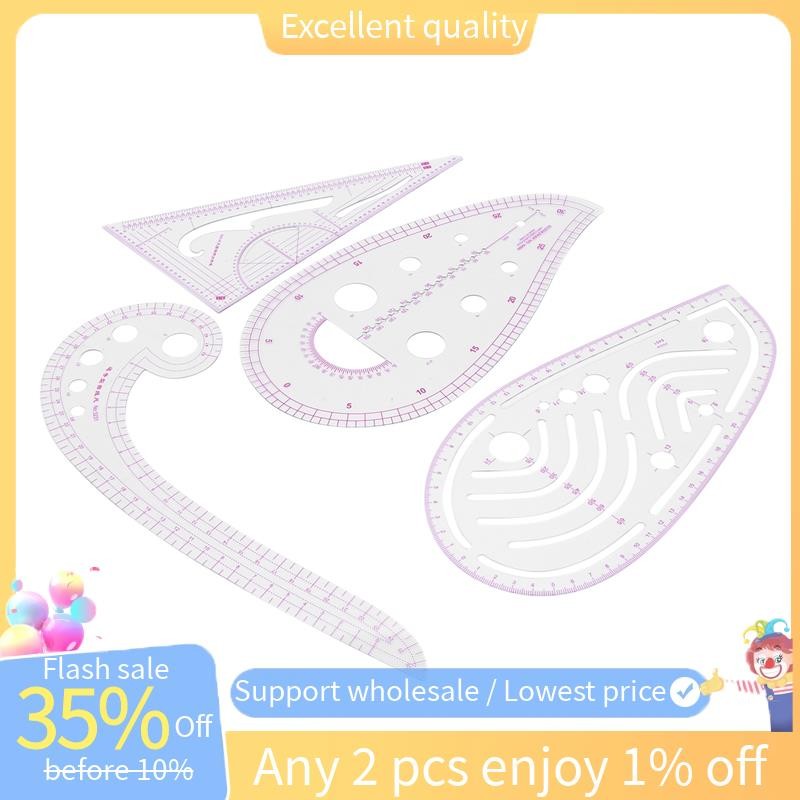 Sewing Ruler Set (4 Pcs) - Metric Ruler Set French Curve Pattern ...