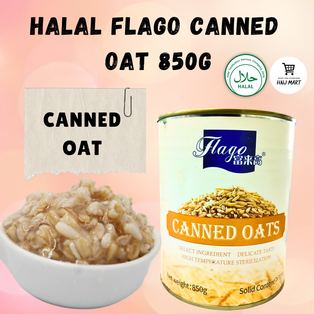 HALAL FLAGO CANNED OAT 850G BIJIRIN OAT OATMEAL CEREAL GANDUM OAT 燕麦麦片 | Shopee Malaysia