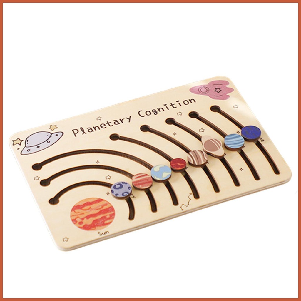 Solar System Planet Space Wooden Puzzle Toys Wooden Solar System Puzzle ...