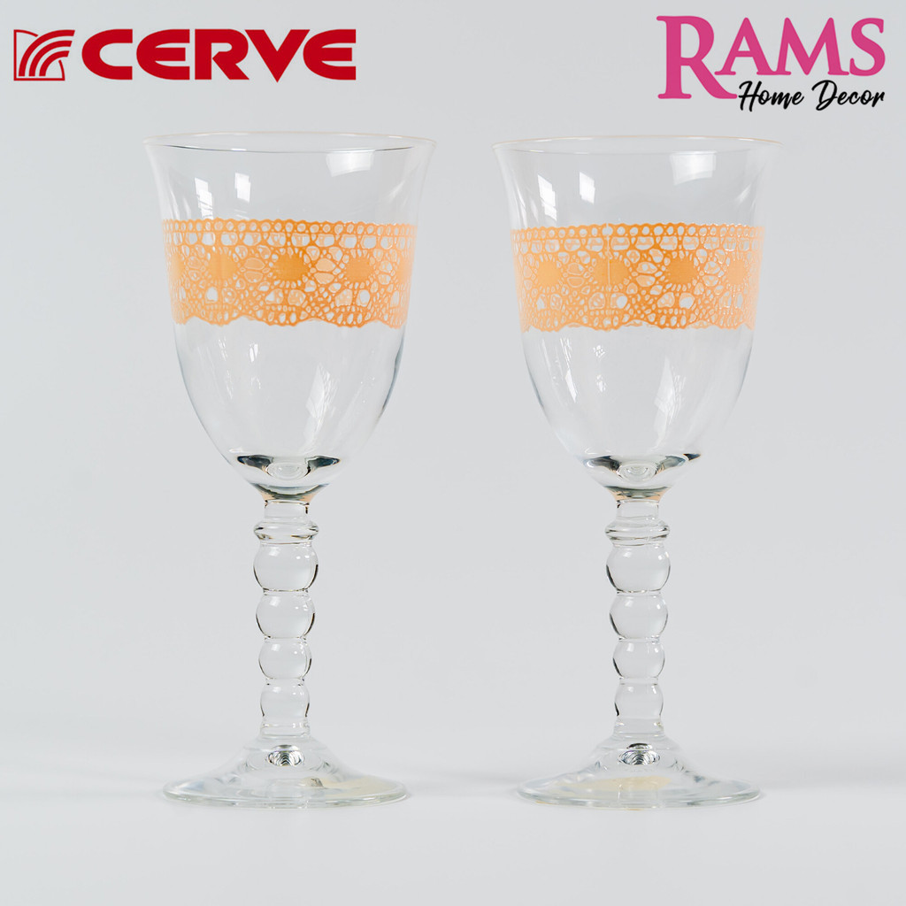 Cerve 270ML 2 Pcs Stem Wine Glass Set / Gelas Kaca - Macrame' Beige ...