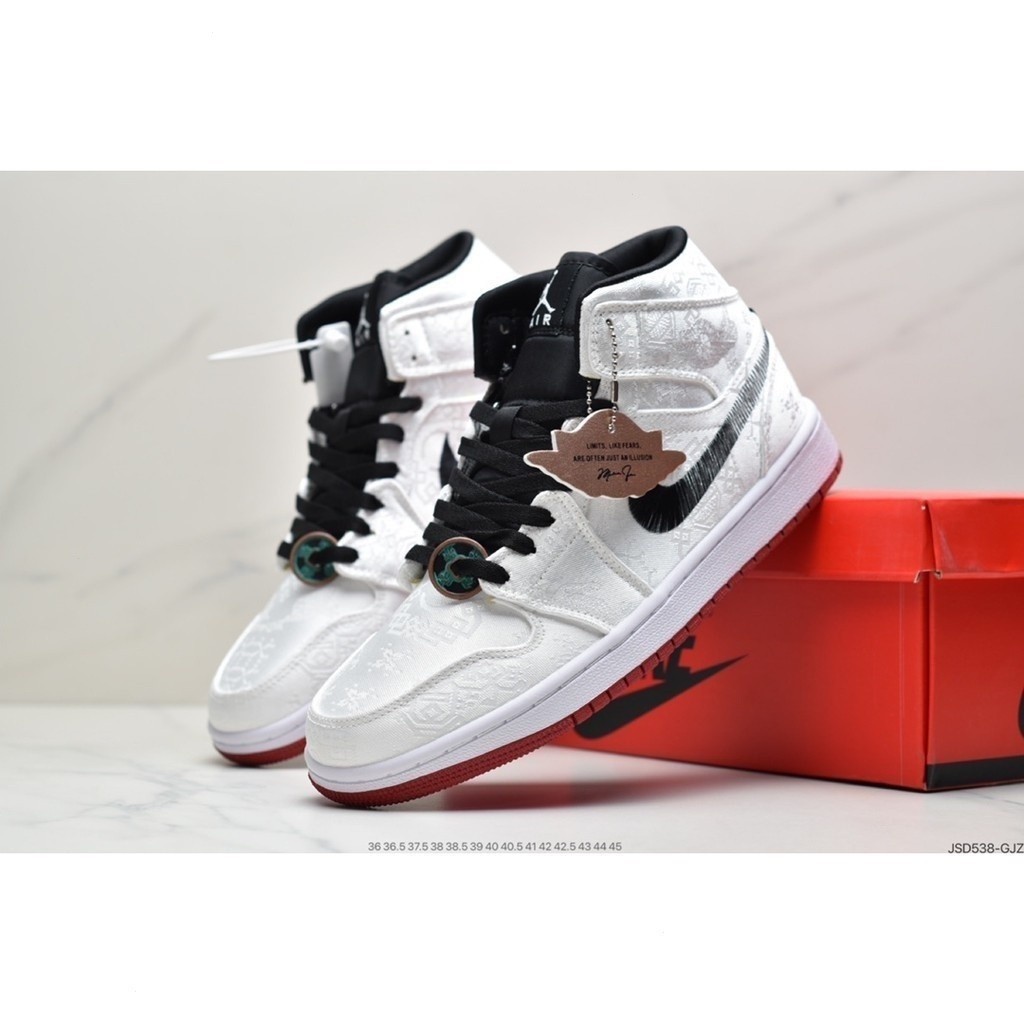Nike clot X Air Jordan AJ1 mid "fearless" potong sutera hitam dan putih tebal | Shopee Malaysia