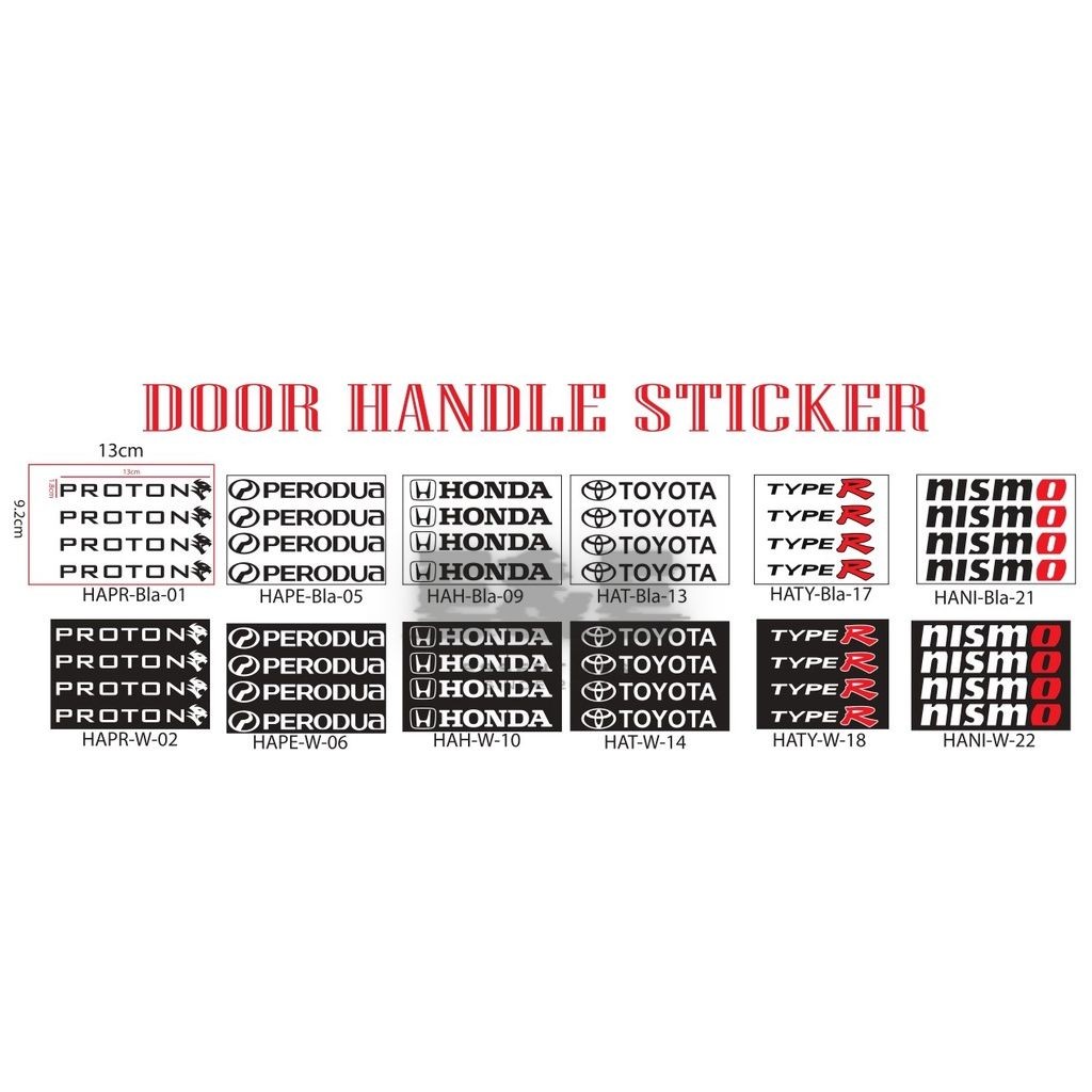 4pc Car Door Handle Decal Sticker Anti Protective Logo Emblem Honda ...