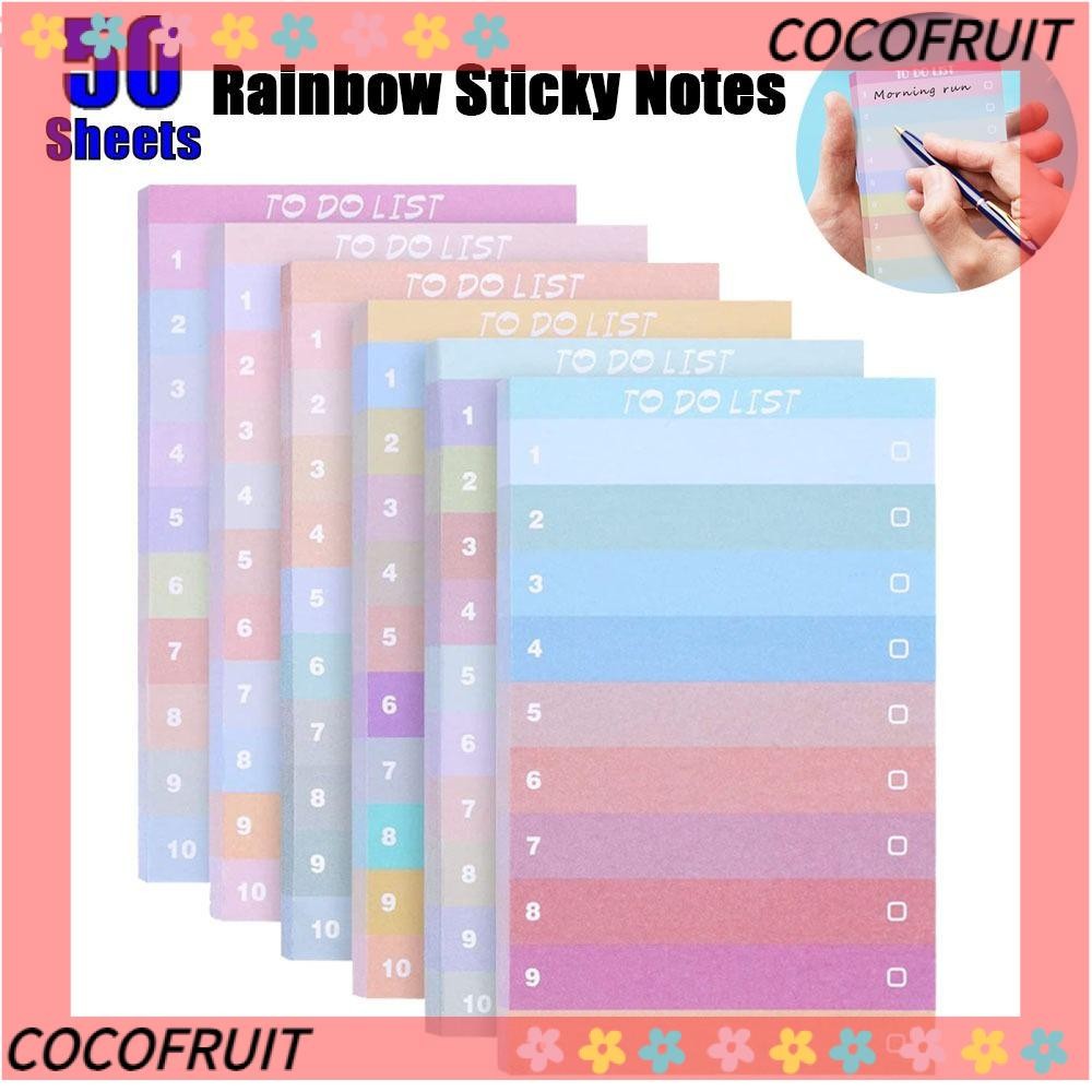 COCOFRUIT To Do List, Rainbow Office Sticky Notes, School Stationery ...