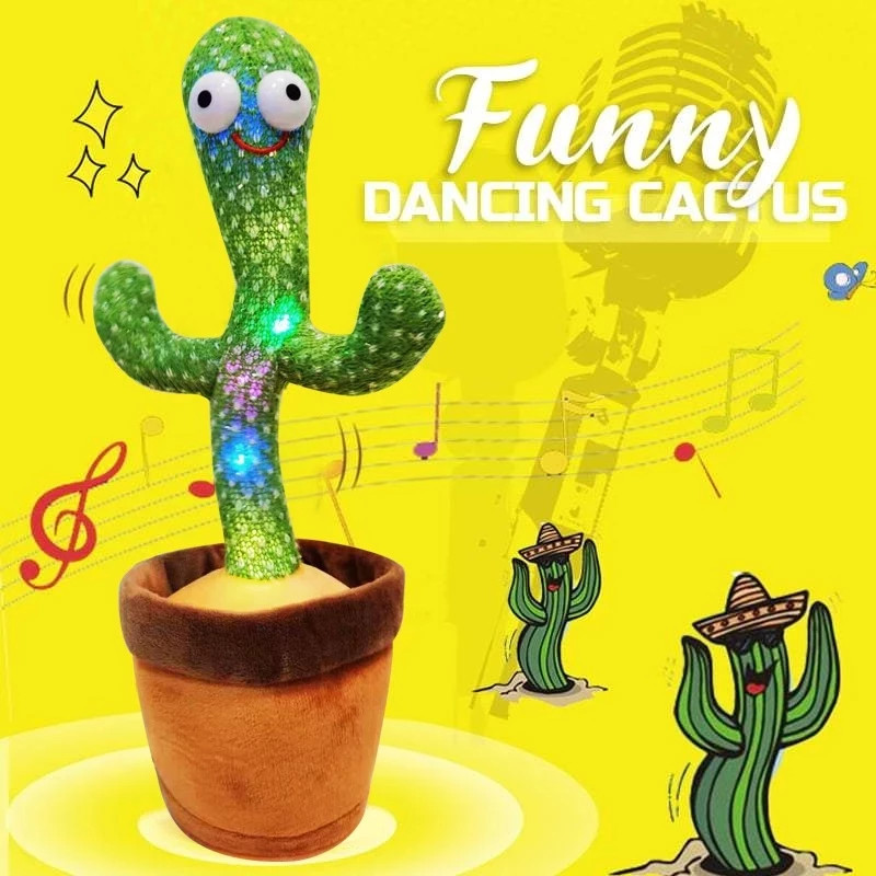 Electric Cactus Toy 120 Songs Dancing Toy USB Rechargeable Recording ...
