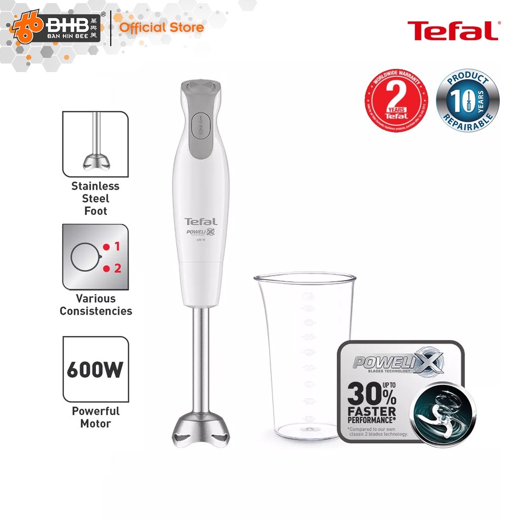 Tefal Mix DailyChef HB551 Hand Blender 600W 2 Speeds with 800ml Beaker | Shopee Malaysia