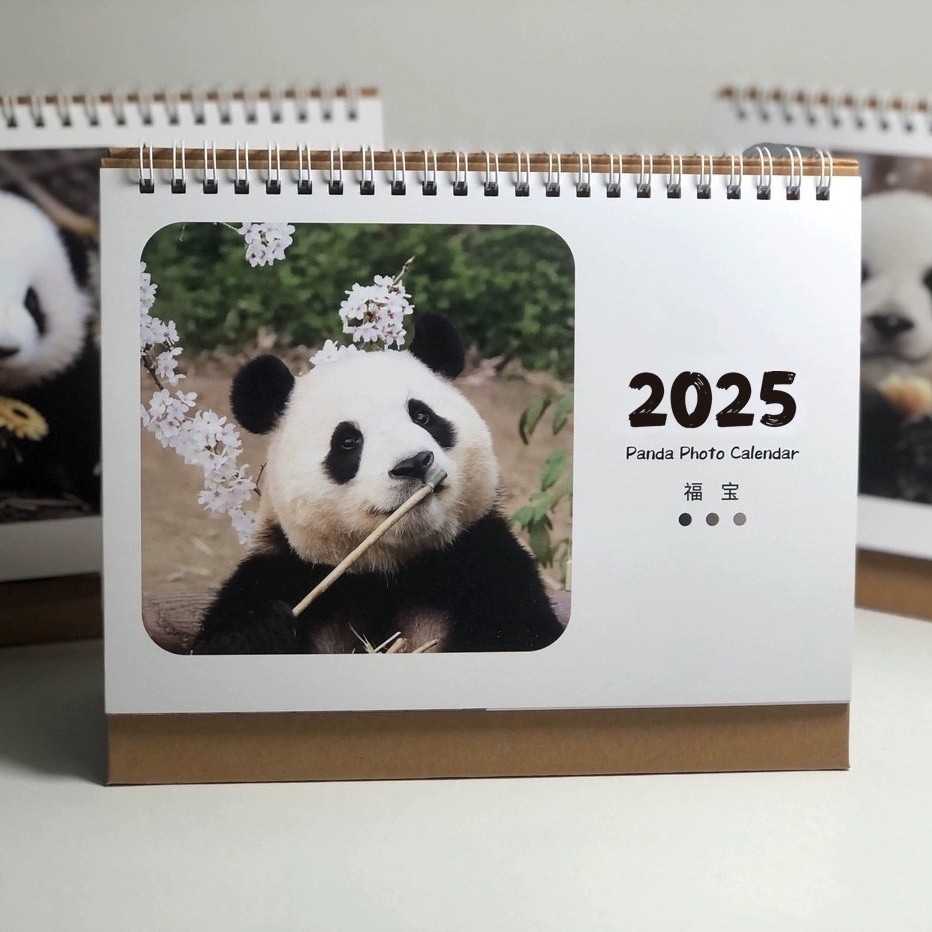 2025 Calendar Big Panda Desk Calendar Flower Cute Orchid Fubao Feiyun ...