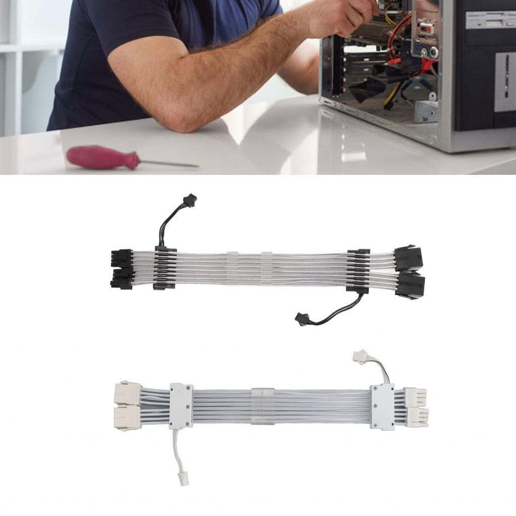 Shopp RGB PSU Cables Bright Male To Female Power Supply Kit Dual Layer ...