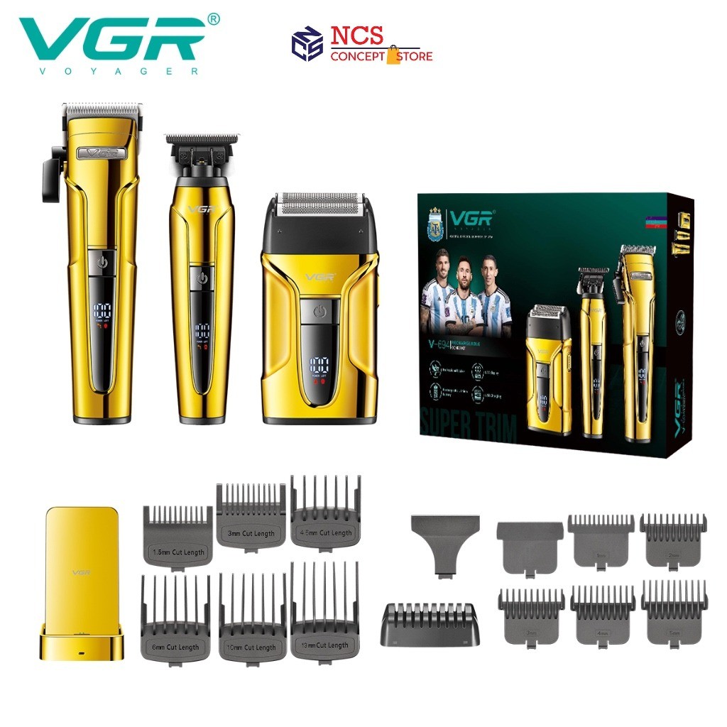 [NEW MODEL]VGR V-694 Professional Set Barber Combo Electric Shaver Men ...