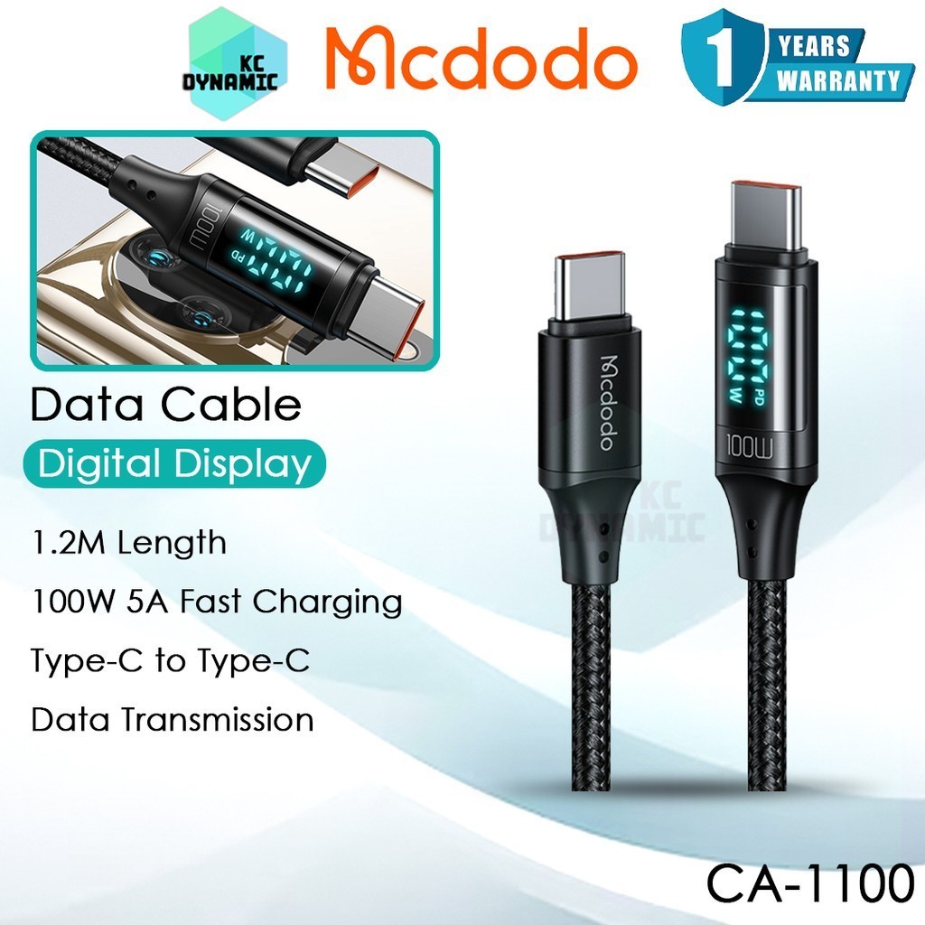 Mcdodo CA-110 Data Cable 100W Fast Charging Cable 5A PD Type-C Cable 1 ...