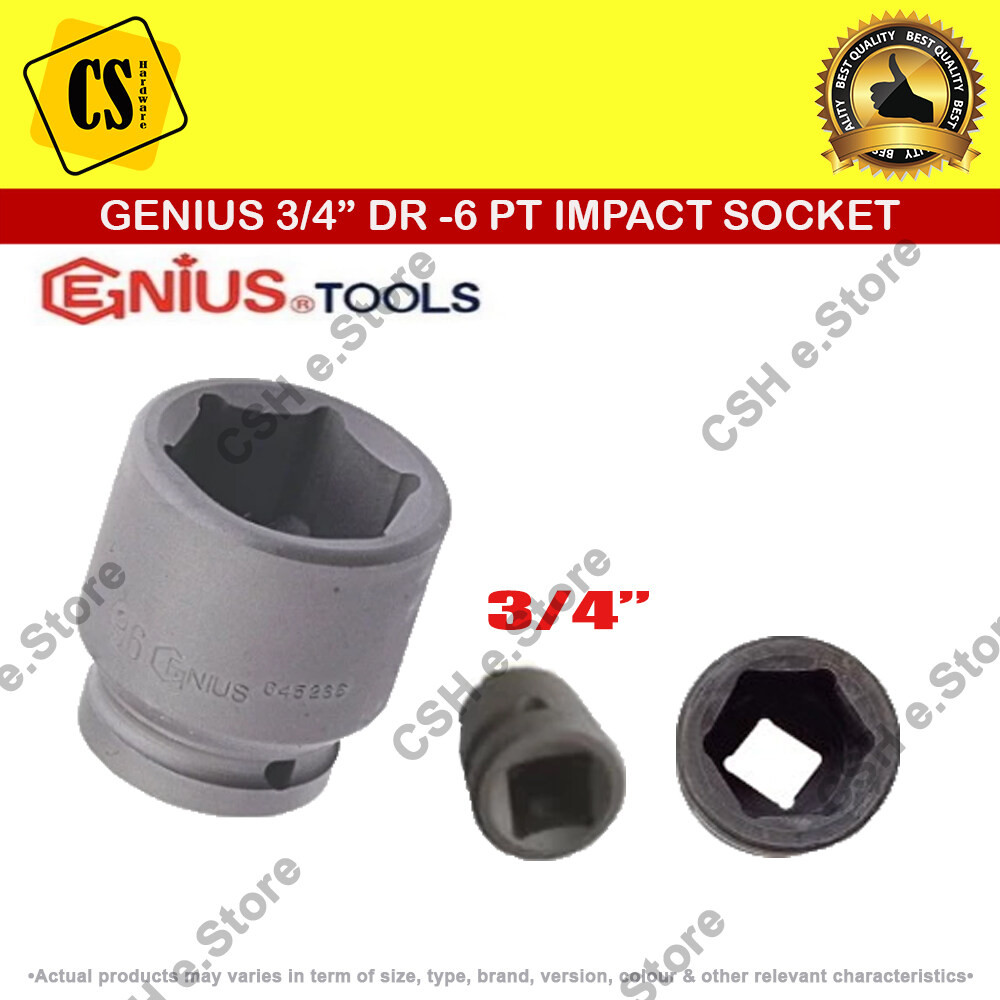 GENIUS SOCKET 3/4" DR 6 MATA GENIUS TOOLS 3/4" DR METRIC IMPACT SOCKET ...