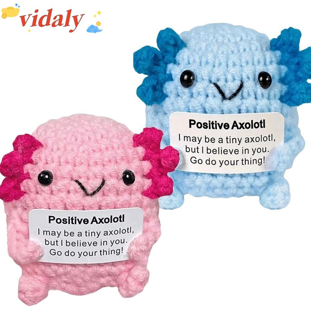 VIDALY Positive Crochet Axolotl, Yarn Emotional Supporting Animal ...