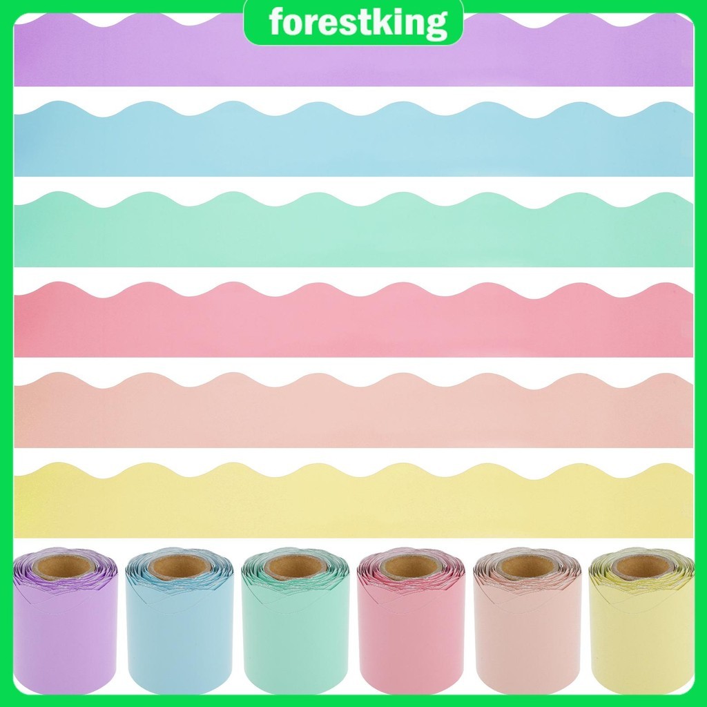 6 Rolls Bulletin Board Borders 196.8 Ft Scalloped Bulletin Border Trim ...