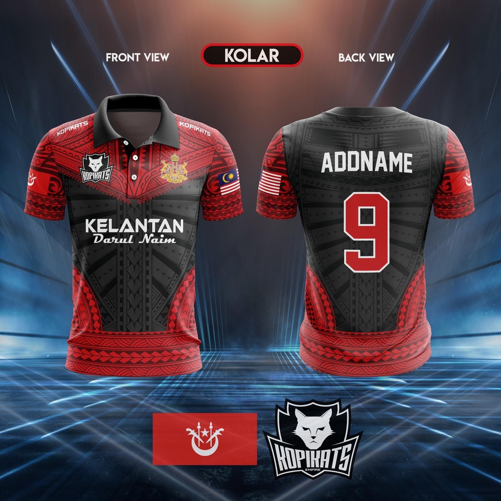 Free Custom Name/Number 】 KELANTAN Design Jersey, Fully Sublimated High ...