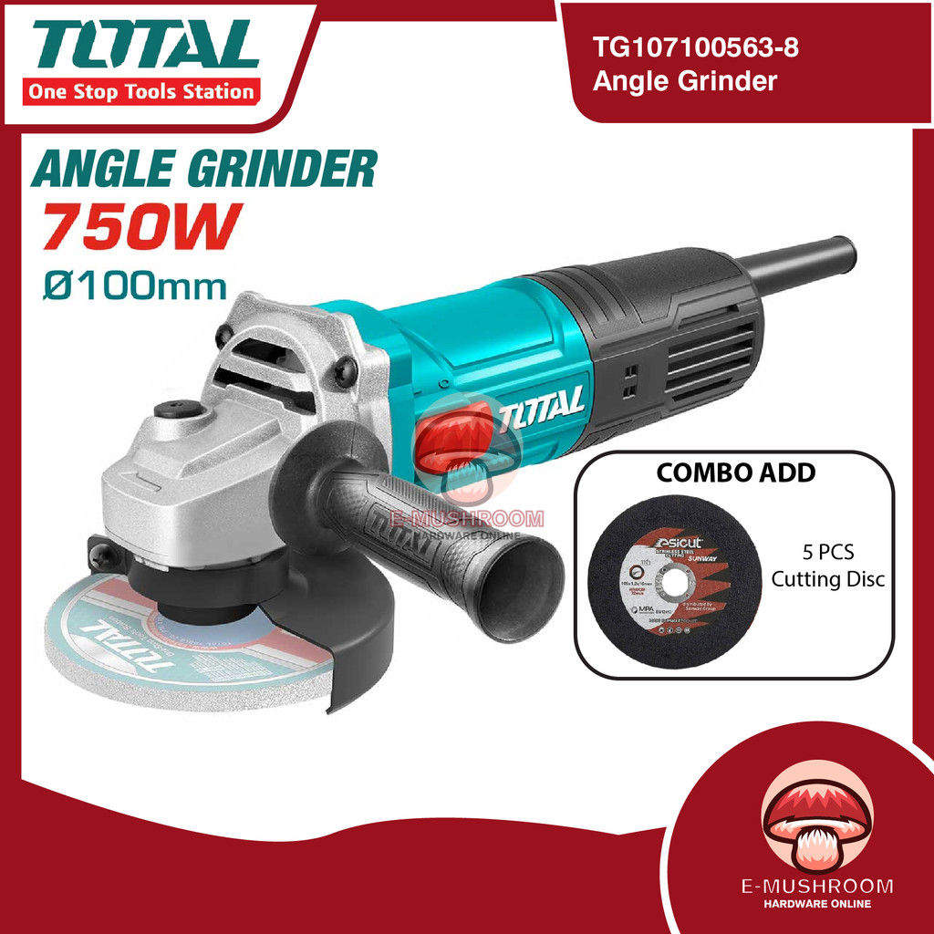 Total 4" Angle Grinder 100mm 750W TG107100563-8 / TG107100763-8 (710W ...