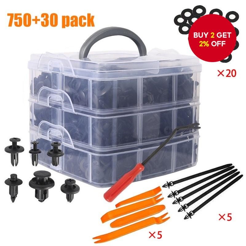 750PCS Car Rivet Bumper Clip Fastener Clip Expansion Screw Clip Door ...