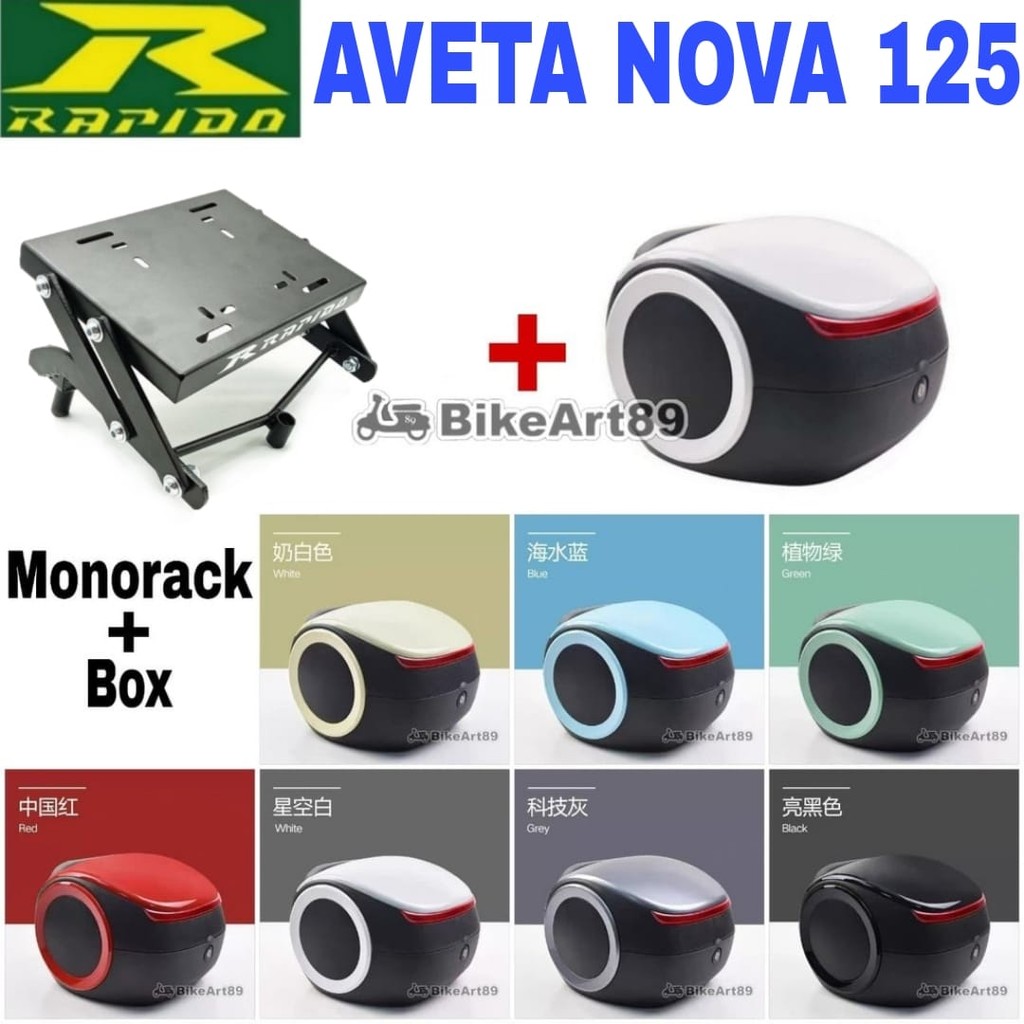 Rapido Monorack AVETA NOVA 125 Combo Set with Top Box Alien ABS Tail ...