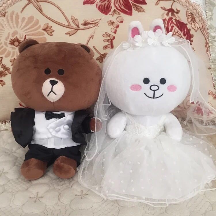 New Product Brown Bear Connie Rabbit Wedding Doll Wedding Gift Car ...