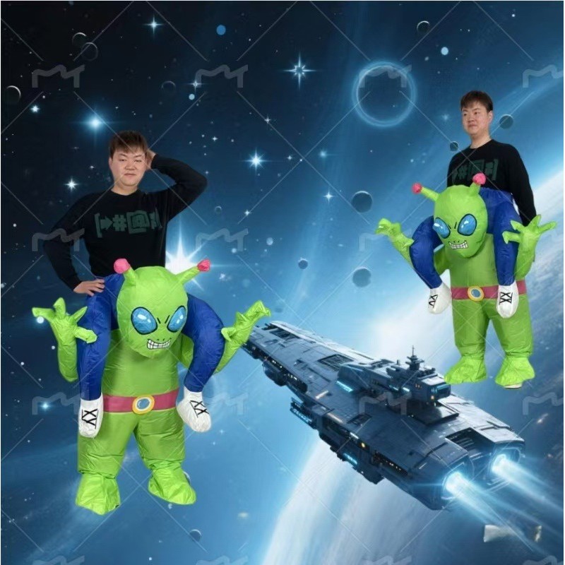 Halloween Horror Riding Alien Inflatable Costume Alien Doll Costume ...