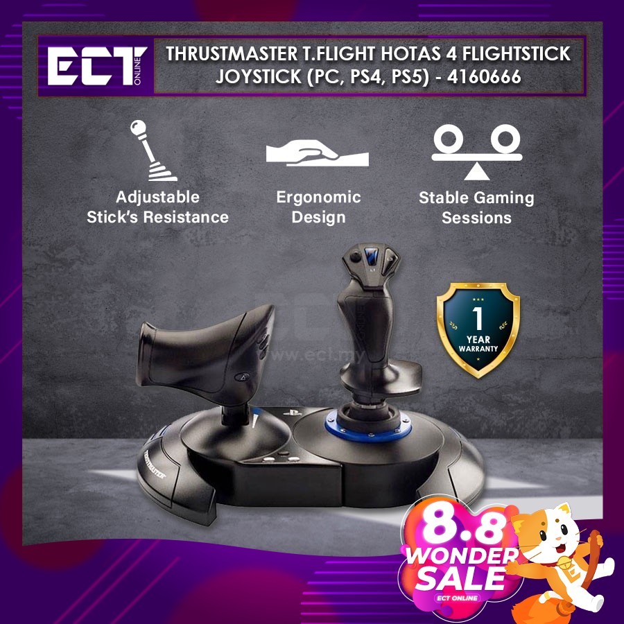 Thrustmaster T.Flight Hotas 4 Flightstick Joystick (PC, PS4, PS5) - 4160666 | Shopee Malaysia