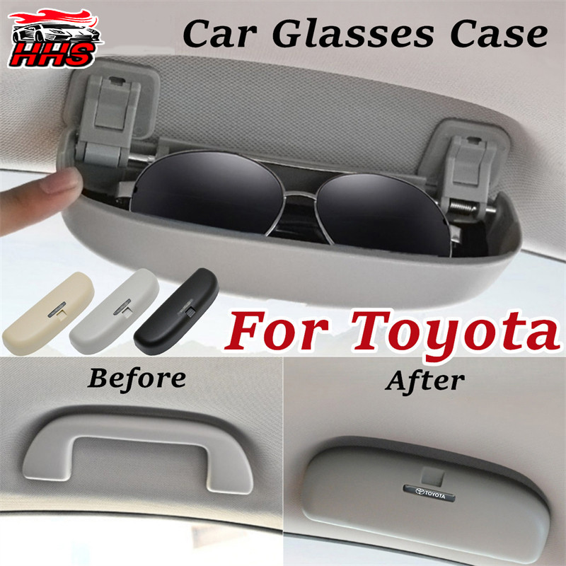 Car Glasses Case Sunglasses Storage Box For Toyota Vios Fortuner Camry ...