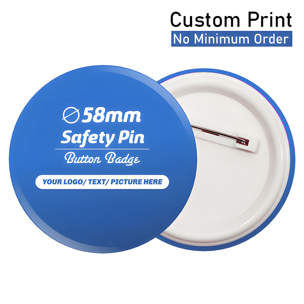58mm Diameter Button Badge with Safety Pin Custom Print | Shopee Malaysia